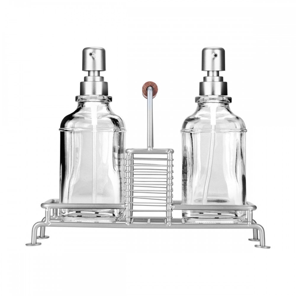ESTIA ΔΟΧΕΙΑ ΥΓΡΟΥ ΠΙΑΤΩΝ ALLURE 2x300ml ΜΕ ΜΕΤΑΛΛΙΚΗ ΒΑΣΗ & ΘΗΚΗ ΓΙΑ ...