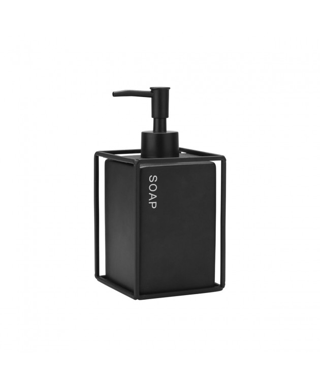 ESTIA ΑΝΤΛΙΑ ΣΑΠΟΥΝΙΟΥ CAGE 450ml ΚΕΡΑΜΙΚΗ ΜΑΥΡΗ ΜΕ ΜΕΤΑΛΛΙΚΟ ΠΛΑΙΣΙΟ