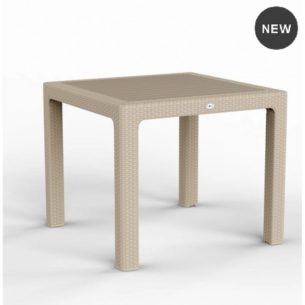 ΤΡΑΠΕΖΙ ΚΗΠΟΥ SPAIN 90X90 ΠΟΛΥΠΡΟΠΥΛΕΝΙΟΥ RATTAN 46412 - ΑΝΘΡΑΚΙ